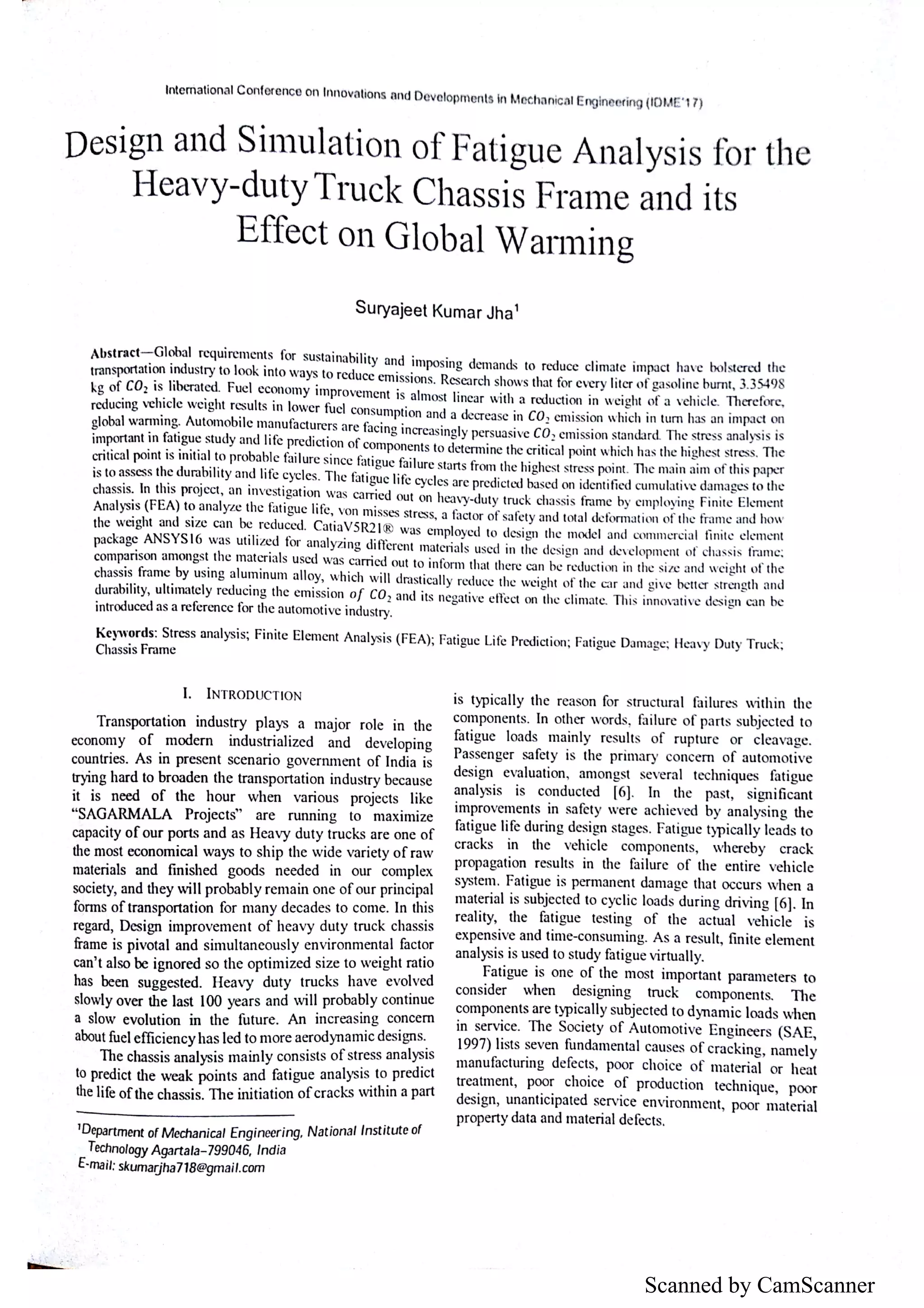 International conference paper on design and simulation of fatigue ...