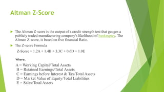 researsh on Altman Zscore | PPTX