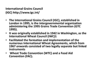 International commodity bodies | PPTX