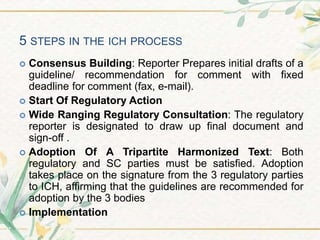 International council for harmonisation (ich) guidelines | PPTX