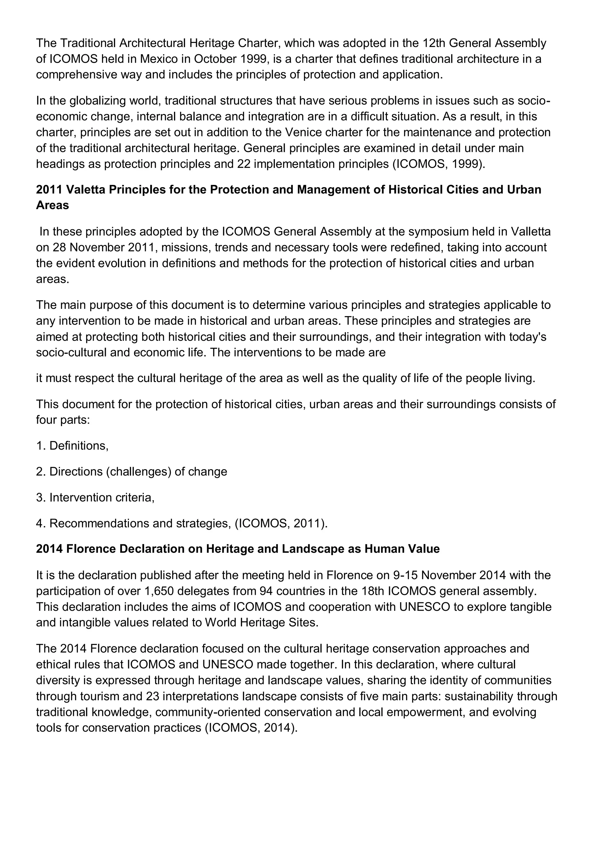 International council on monuments and sites documents | PDF