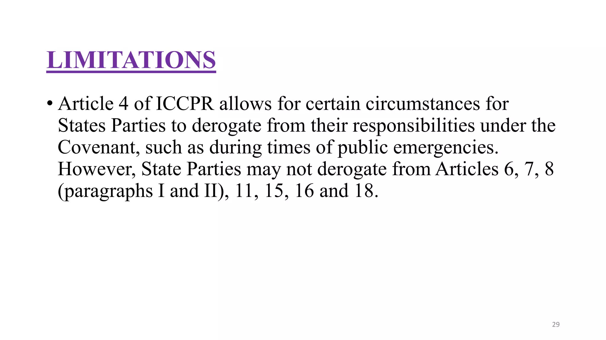 International covenant on civil and political rights | PPTX