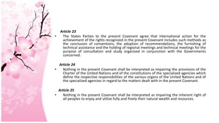 International covenant on economic, social and cultural | PPTX