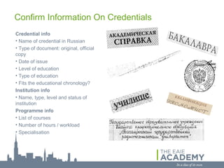 International credential evaluation: Russia, Ukraine and Belarus ...