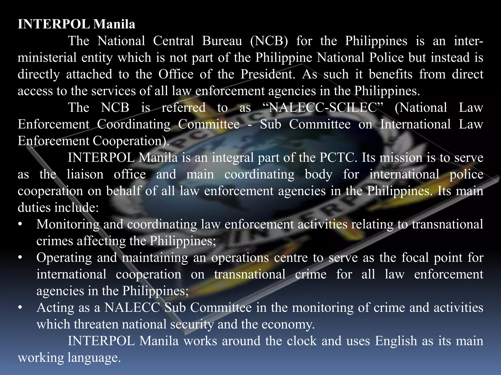 International criminal police organization | PPTX