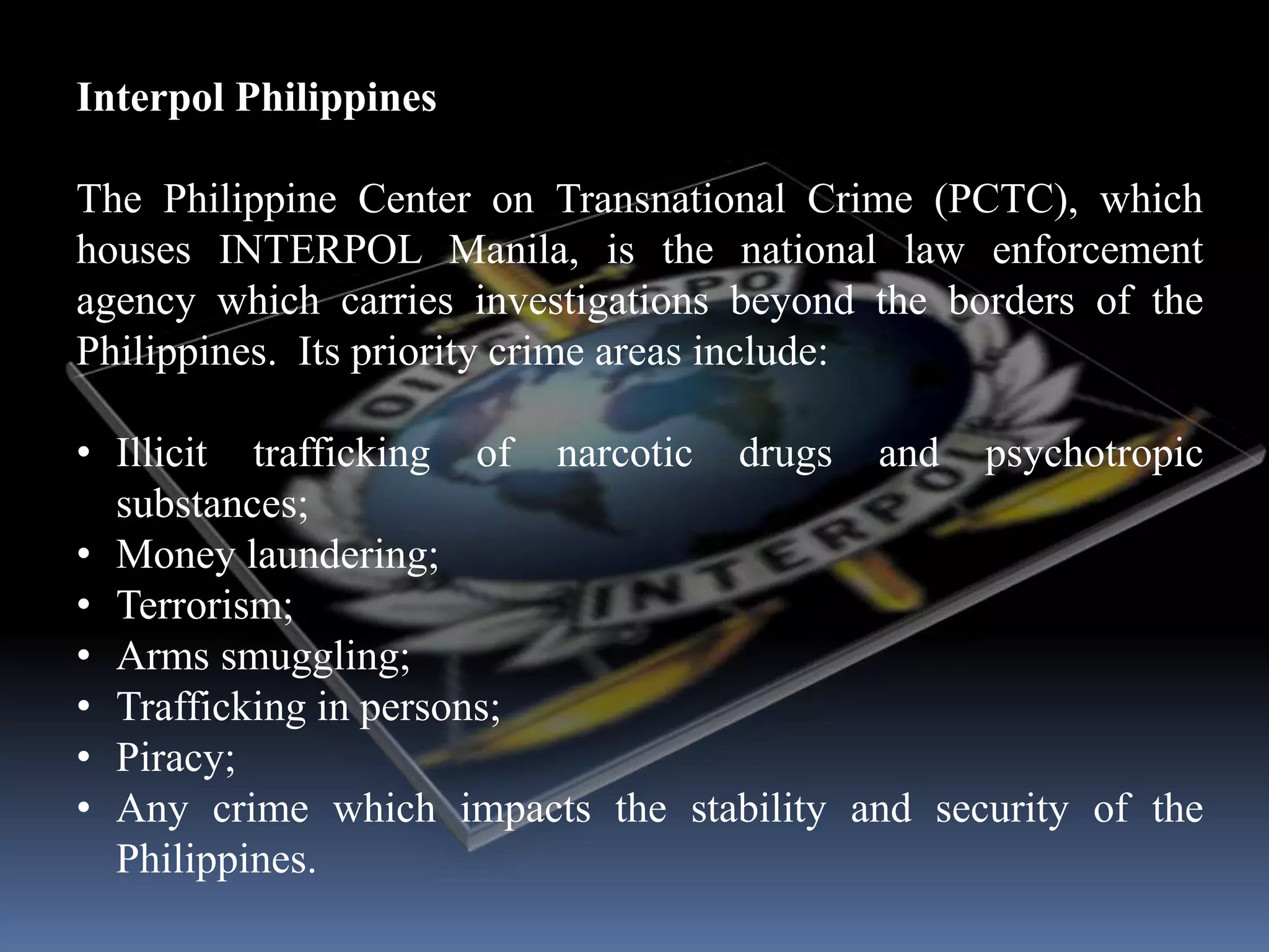 brief information about International criminal police organization | PPTX