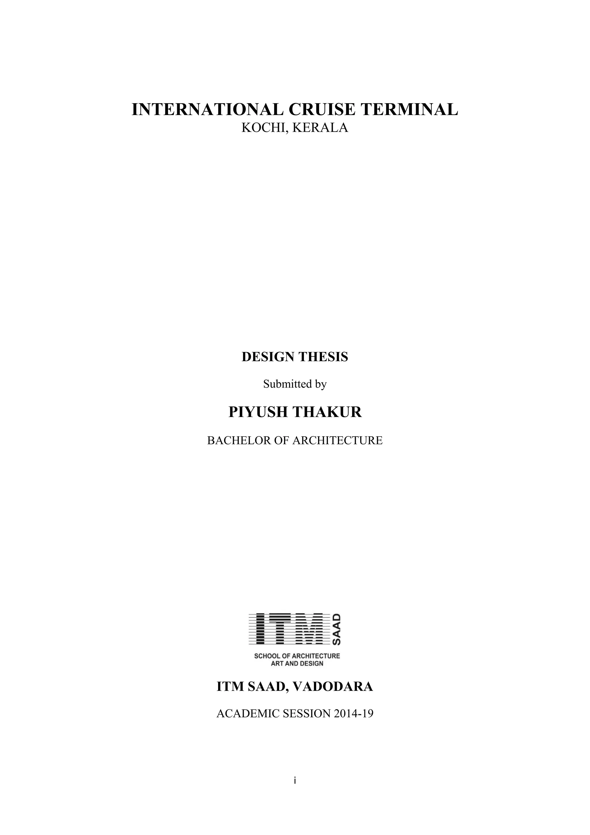 International cruise terminal thesis report | PDF