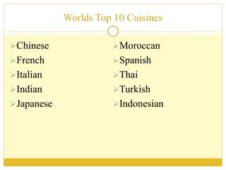 International cuisines | PPTX