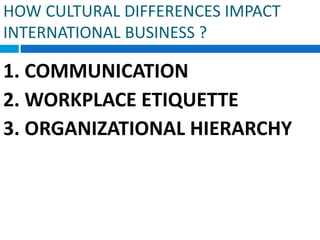 International culture ppt | PPTX