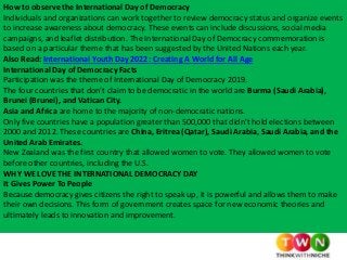 International Day Of Democracy 2022: Promote Democratic Values Around ...