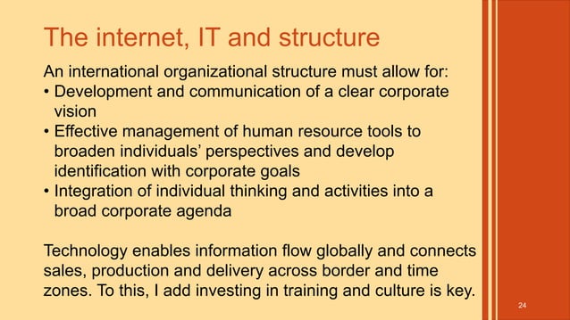 International dimensions of organizational structures | PPT