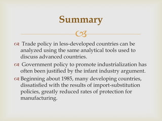 Trade policy in Developing Countries | PPTX
