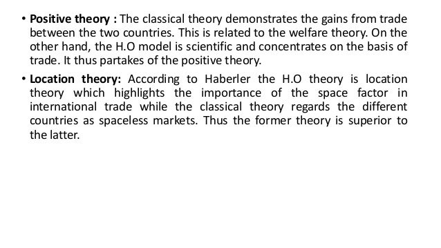 HO THEORY MODERN THEORY OF INTERNATIONAL TRADE