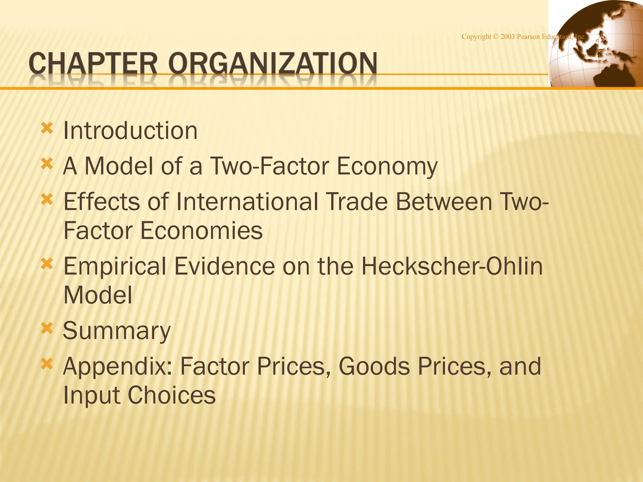 international economics Chapter 4- Resources and Trade: The Heckscher ...
