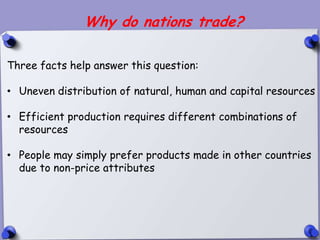 International economics + reasons to trade | PPTX
