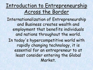 International entrepreneurship | PPTX