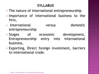 International entrepreneurship | PPTX