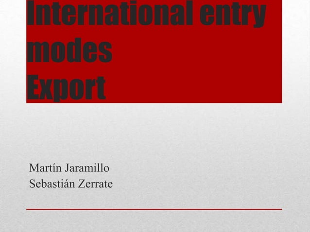 International entry modes | PPT