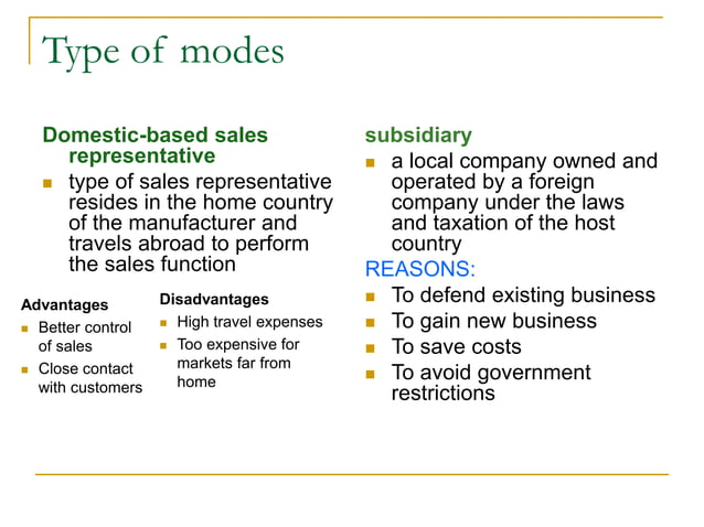 International entry modes | PPT