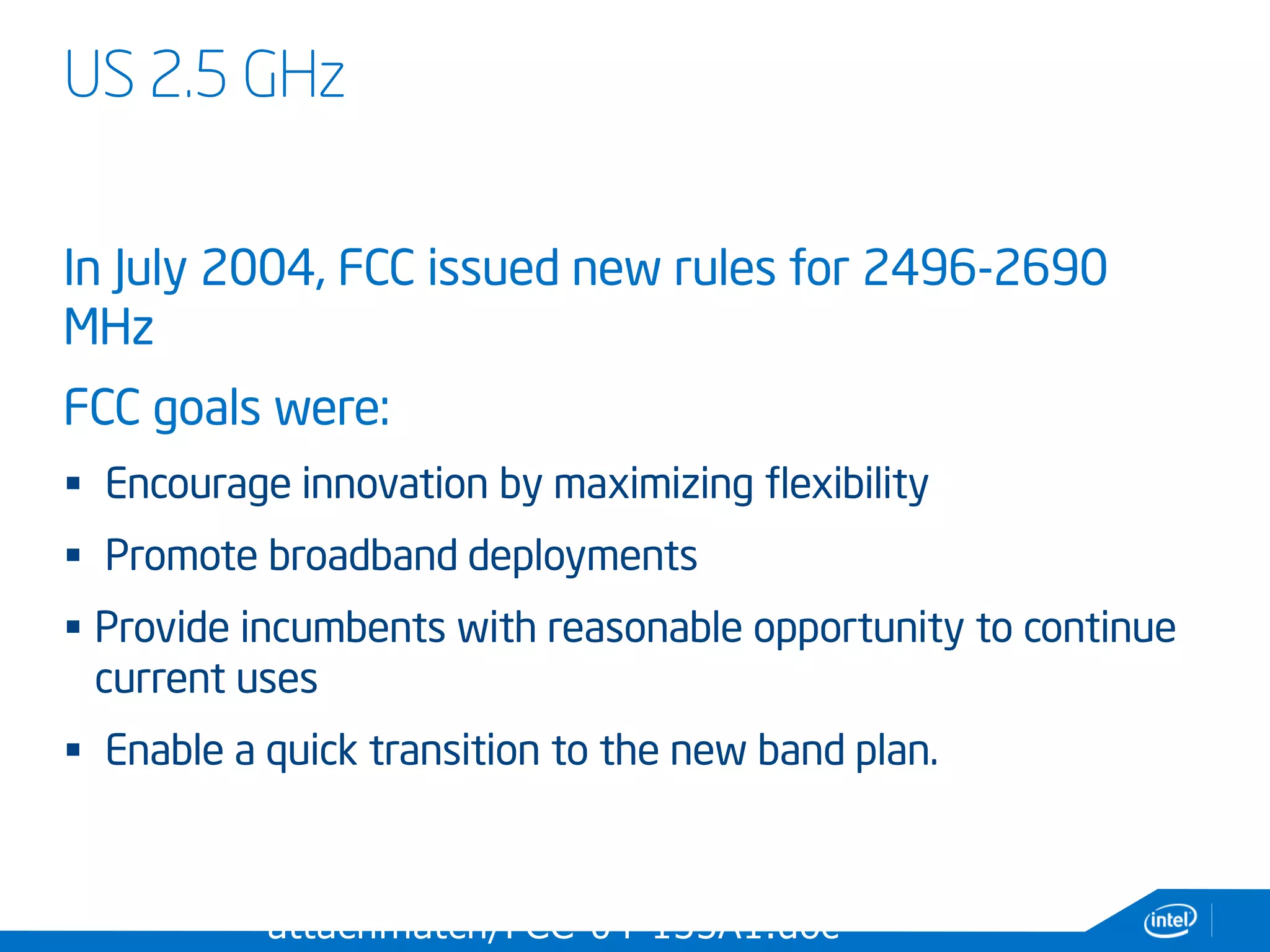 Intel's International Experience of Frequency Refarming for Mobile Broadband | PPT