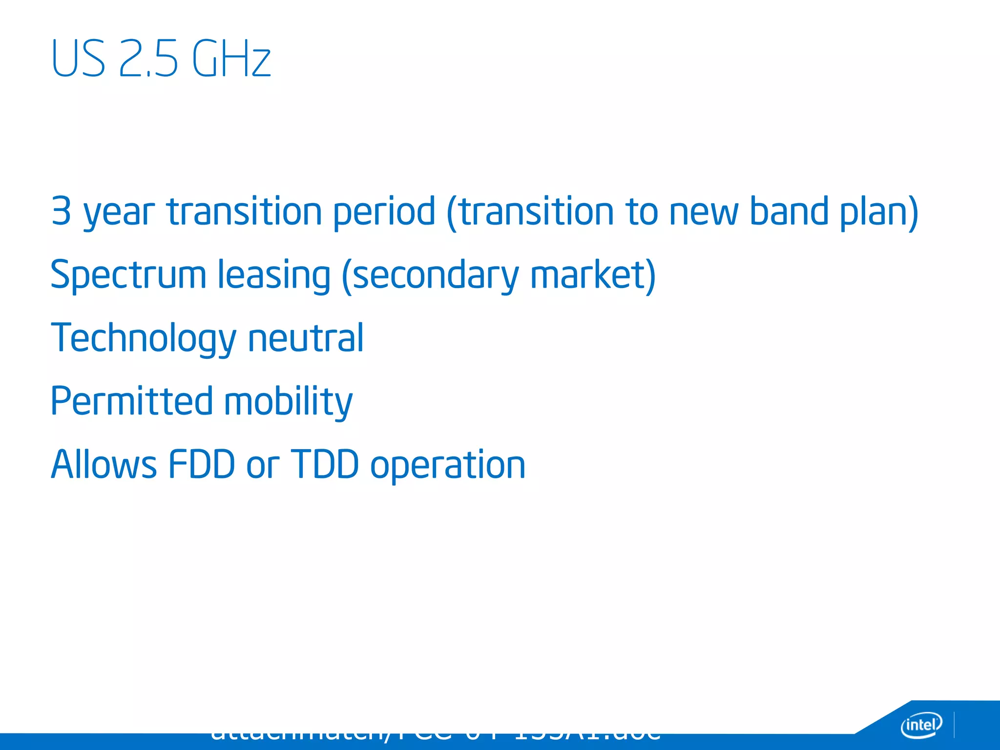Intel's International Experience of Frequency Refarming for Mobile ...