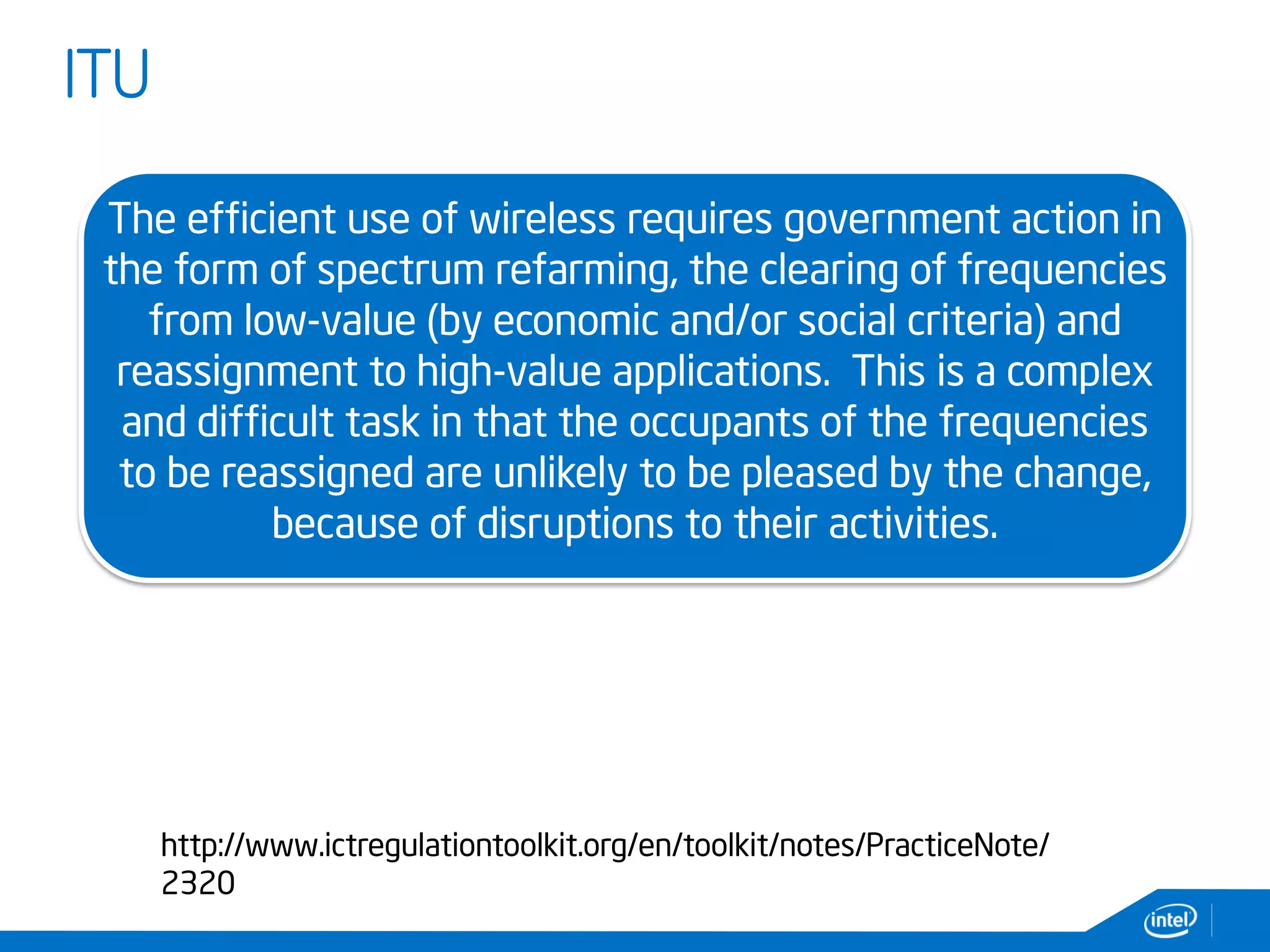 Intel's International Experience of Frequency Refarming for Mobile Broadband | PPT