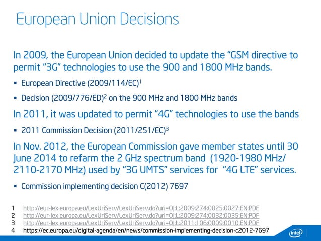 Intel's International Experience of Frequency Refarming for Mobile Broadband | PPT