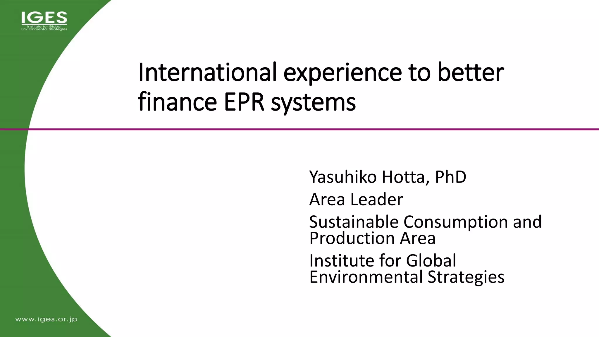 Hotta's guide to financing EPR systems internationally | PPT