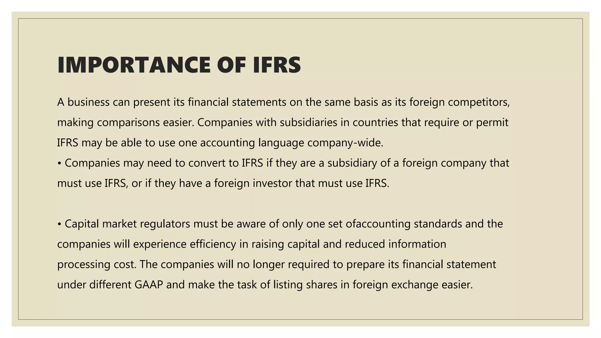 International Financial Reporting Standards (IFRS) | PPTX
