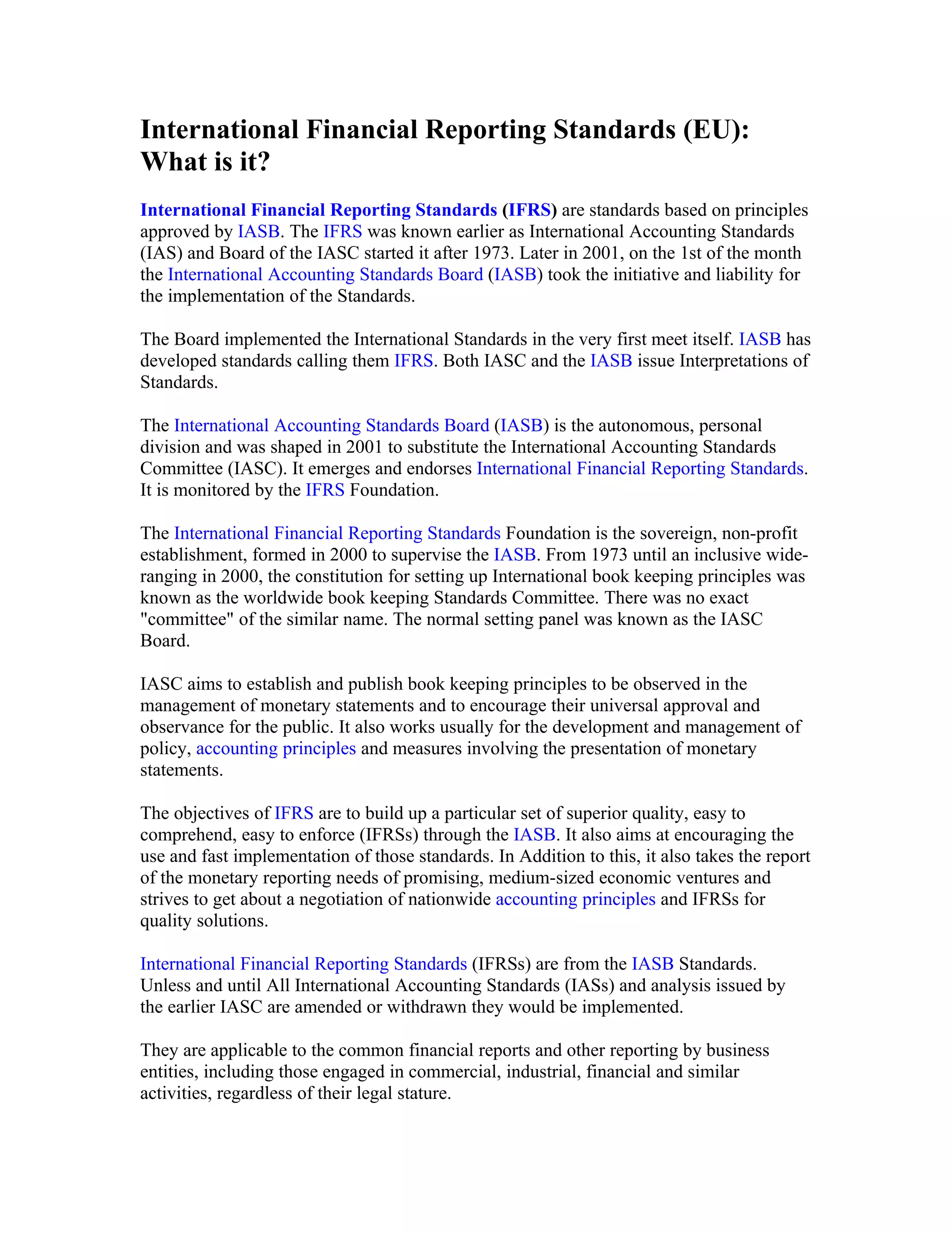 International financial reporting standards | PDF