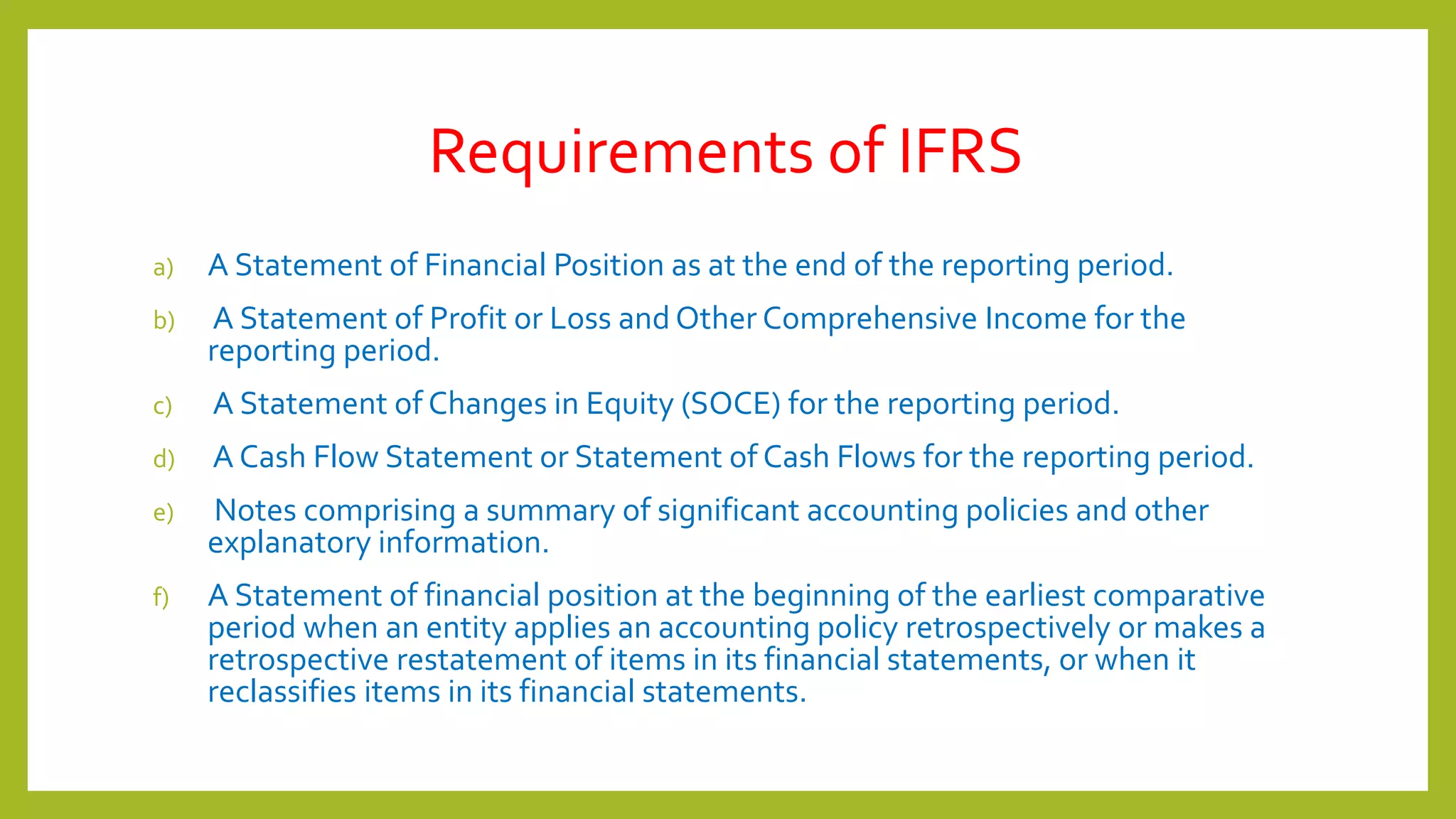International financial reporting standards (ifrs) | PPTX