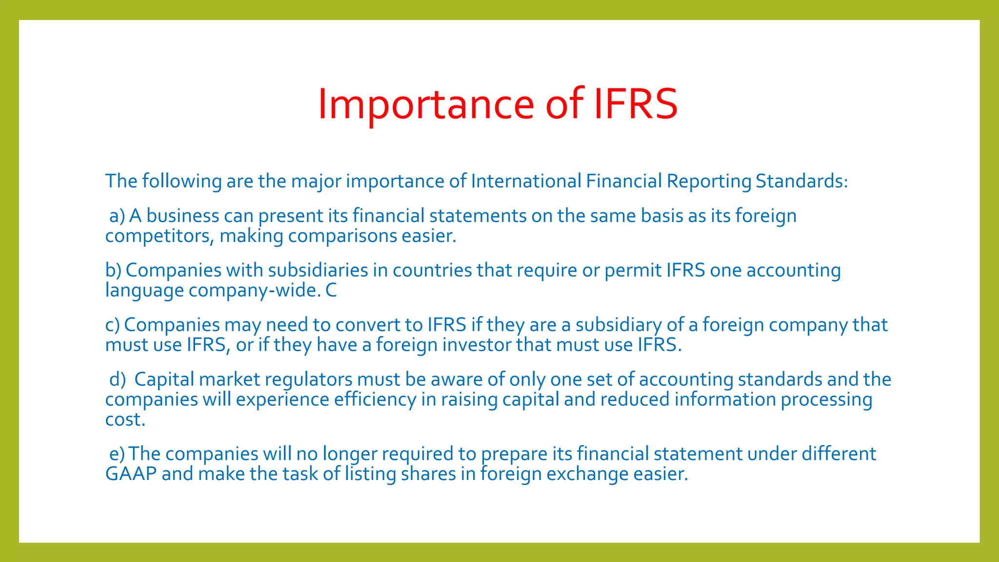 International financial reporting standards (ifrs) | PPTX
