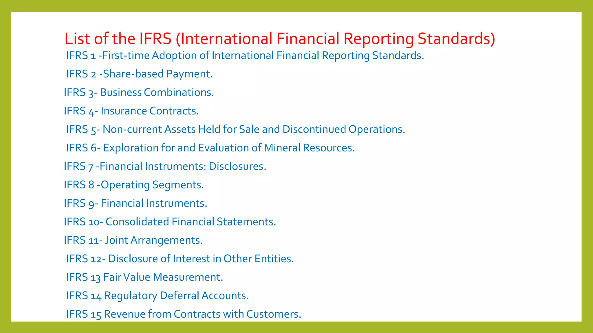 International financial reporting standards (ifrs) | PPTX