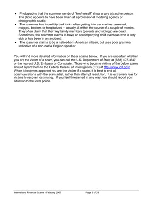International Financial Scams Brochure | PDF