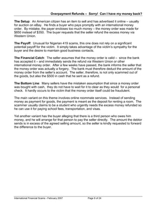 International Financial Scams Brochure | PDF