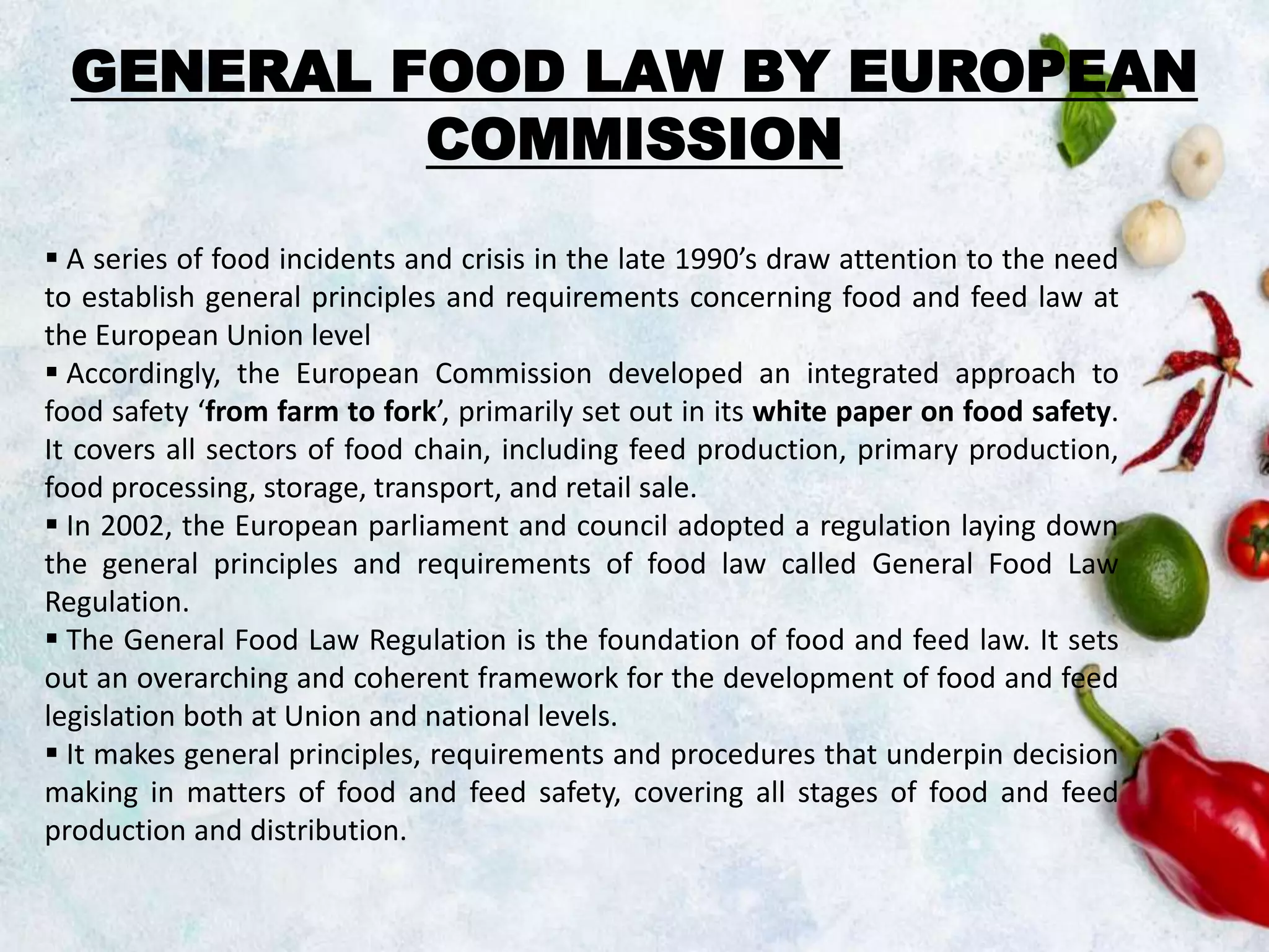 International food standards and regulation | PPTX