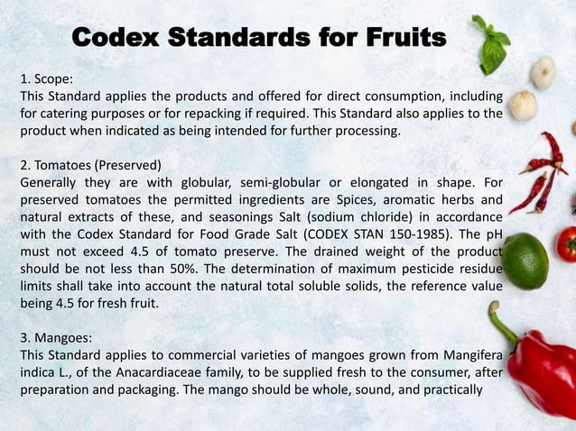 International food standards and regulation | PPTX | Food Industry ...