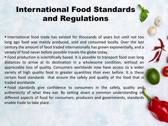 International food standards and regulation | PPTX | Food Industry ...