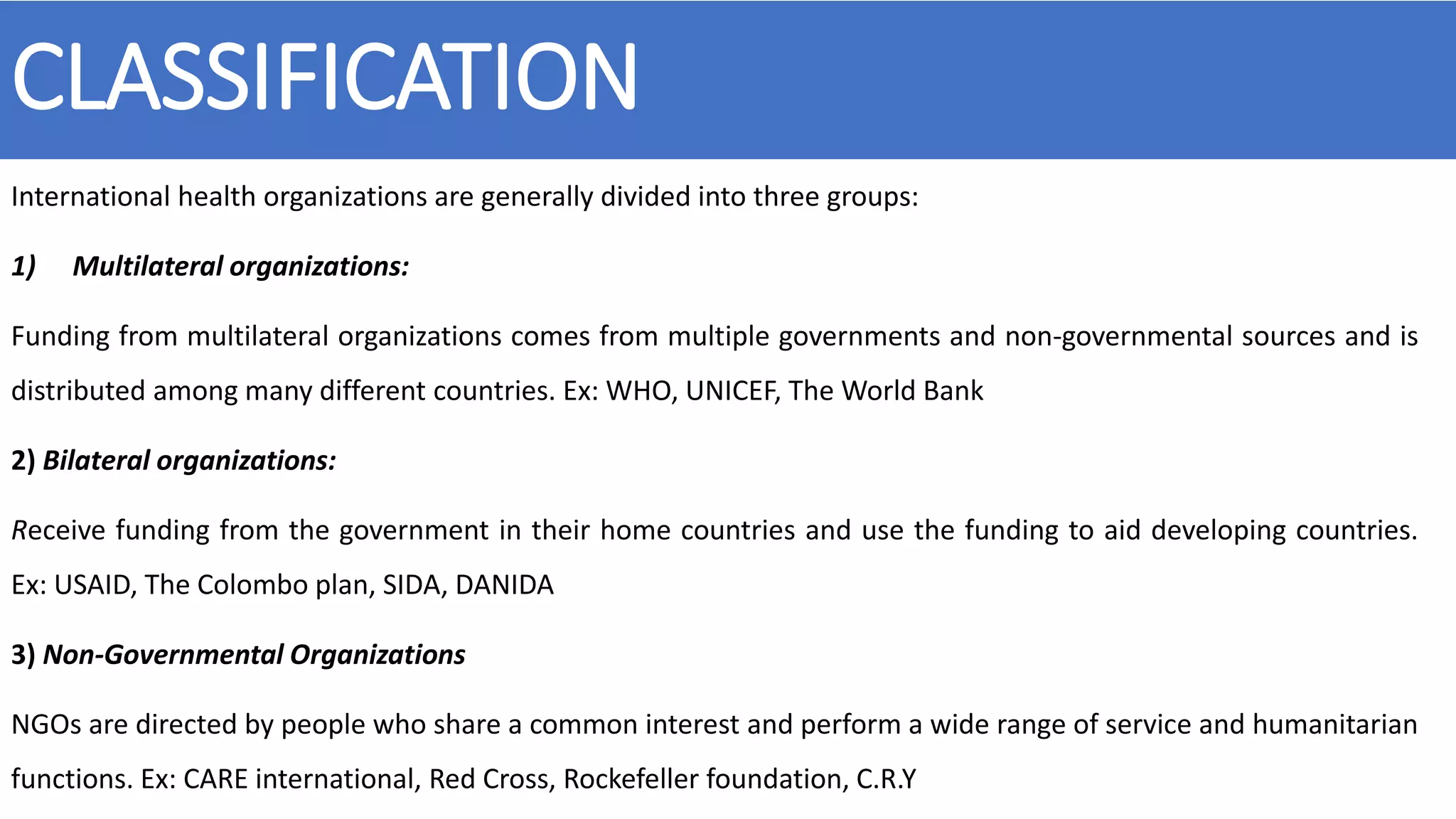 International health agencies | PPTX