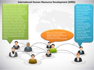 International Human Resource Development (IHRD) | PPTX