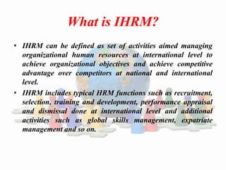 International HRM | PPTX | Human Resources | Business