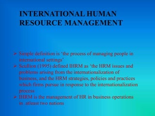 International human resource management | PPTX
