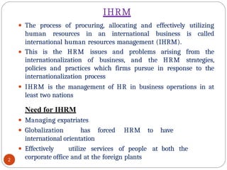 International HRM for business Students. | PPT
