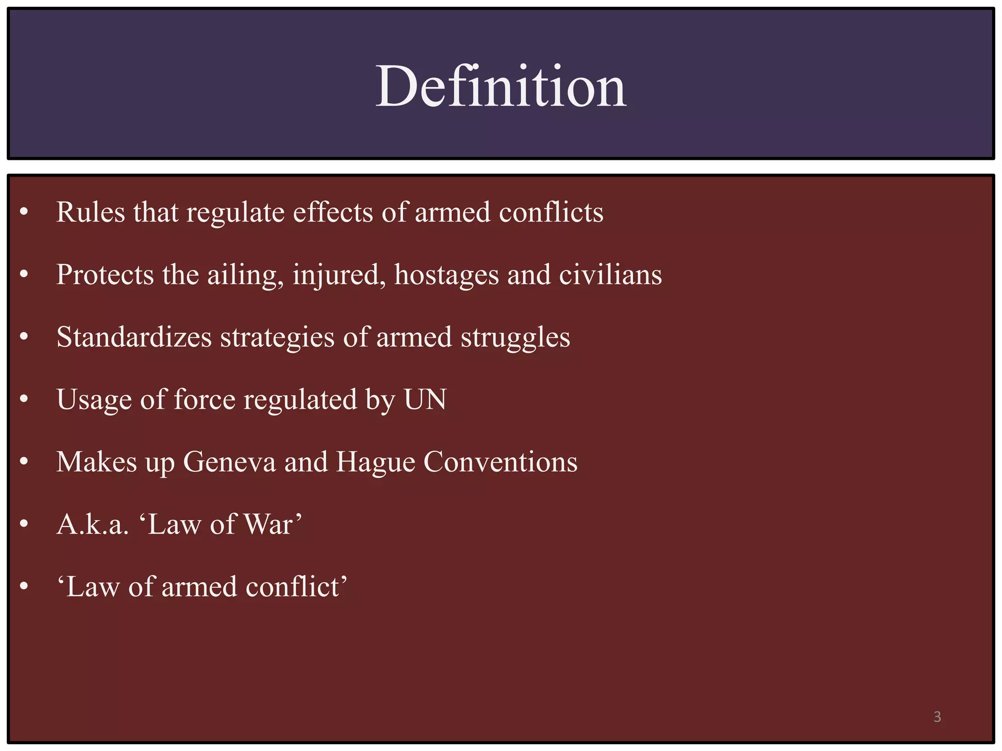 International humanitarian law presentation | PPTX