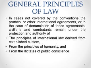 International Humanitarian Law Lecture 6 - Core Principles of IHL | PPTX