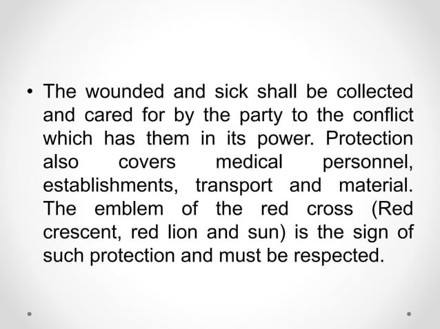 International Humanitarian Law Lecture 6 - Core Principles of IHL | PPTX