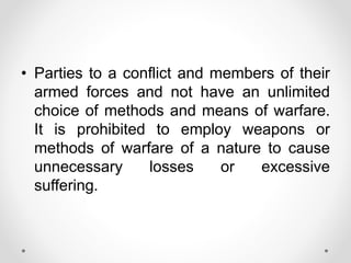 International Humanitarian Law Lecture 6 - Core Principles of IHL | PPTX