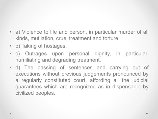 International Humanitarian Law Lecture 6 - Core Principles of IHL | PPTX