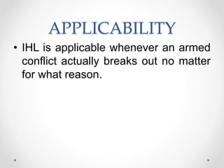 International Humanitarian Law Lecture 6 - Core Principles of IHL | PPTX
