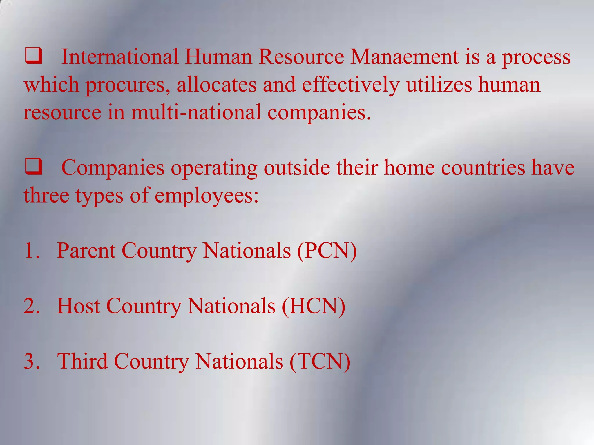 International human resource management | PPTX